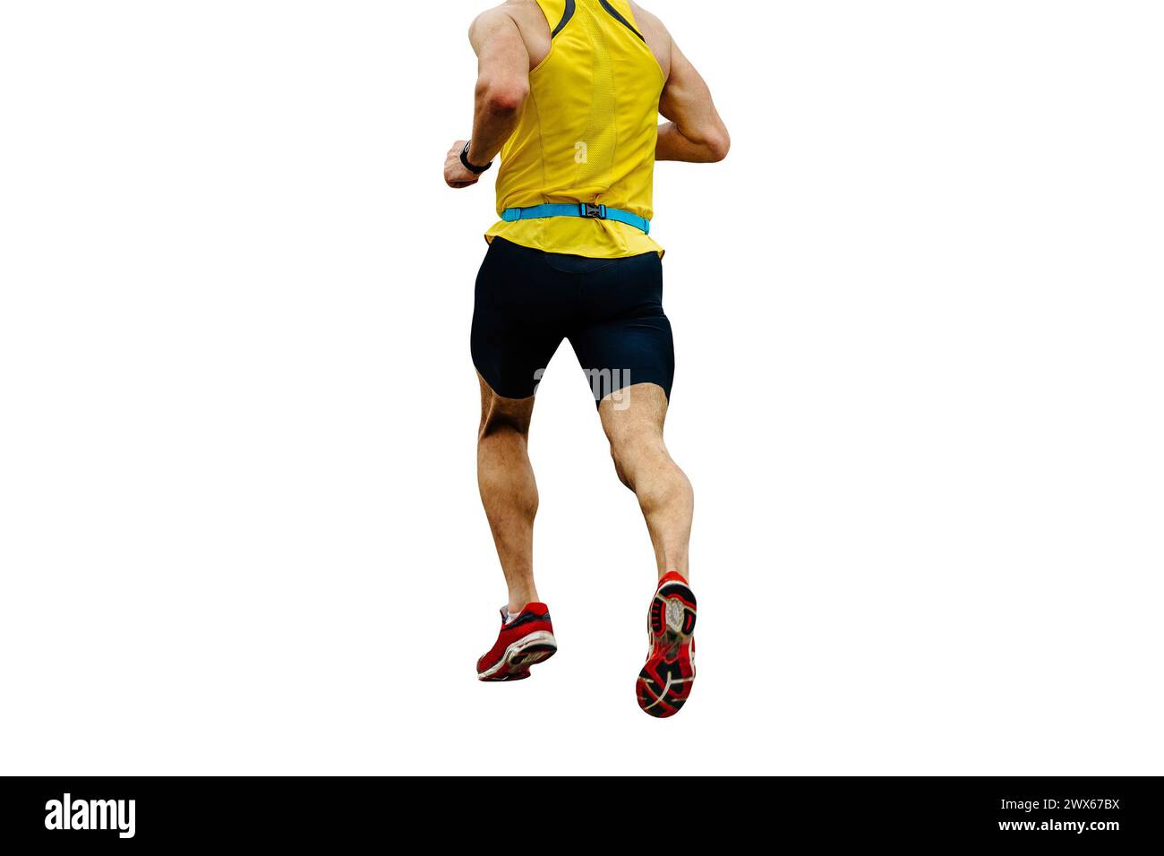 back man runner running isolated on white background Stock Photo - Alamy