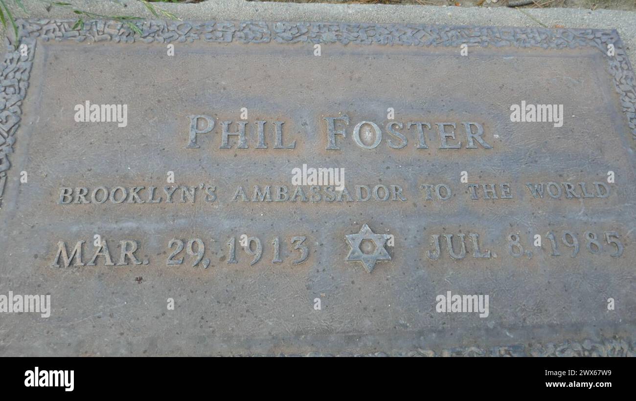 Mission Hills, California, USA 26th March 2024 Actor Phil Foster Grave at Eden Memorial Park on ...