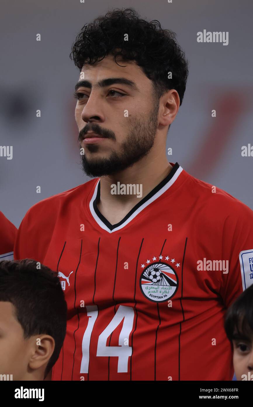 CAIRO, EGYPT - MARCH 26: Akram Tawfik of Egypt looks on during the FIFA ...