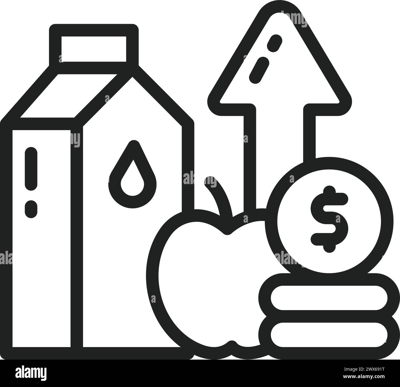 Food Price Increase icon vector image. Suitable for mobile application ...
