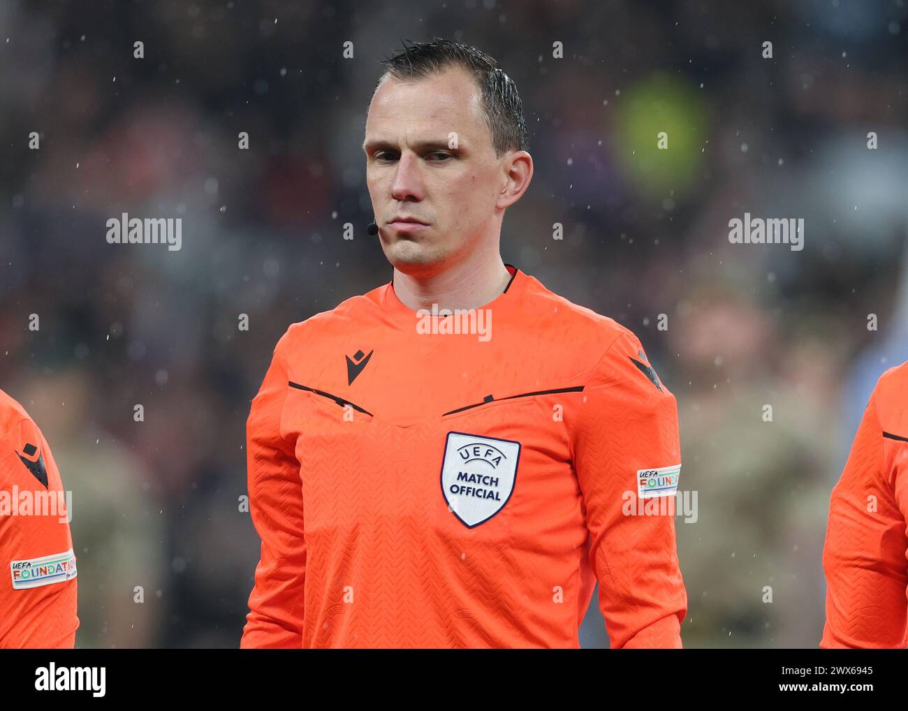 London, UK. 26th Mar, 2024. Referee Sebastian Gishamer during the ...