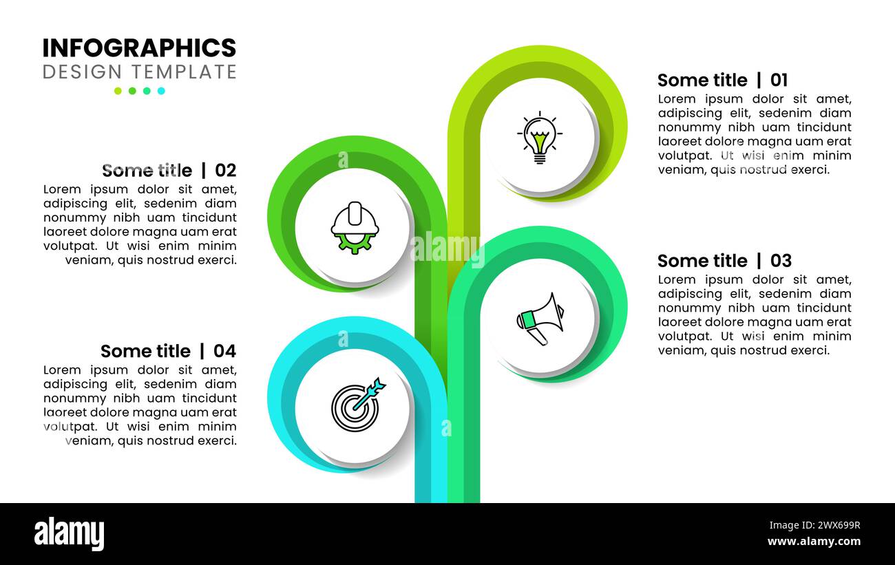 Infographic template with icons and 4 options or steps. Abstract tree ...
