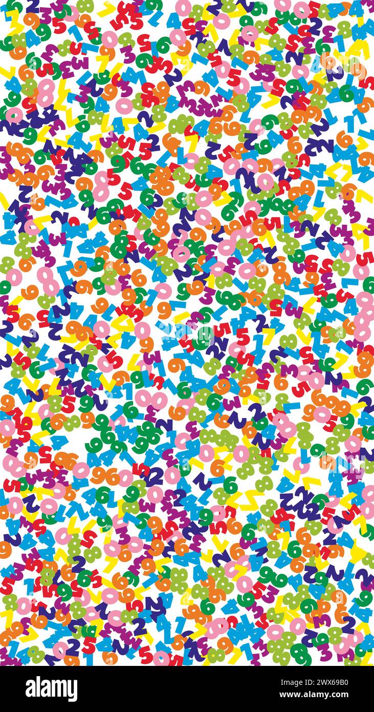 Falling colorful numbers. Math study concept with flying digits ...