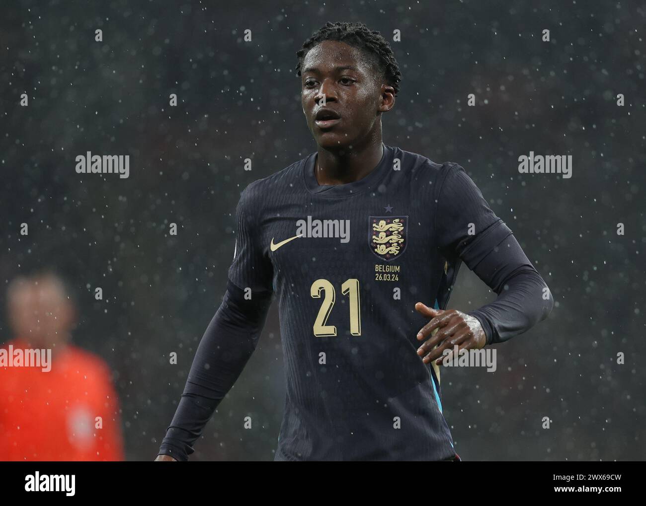 London, UK. 26th Mar, 2024. Kobbie Mainoo of England during the ...