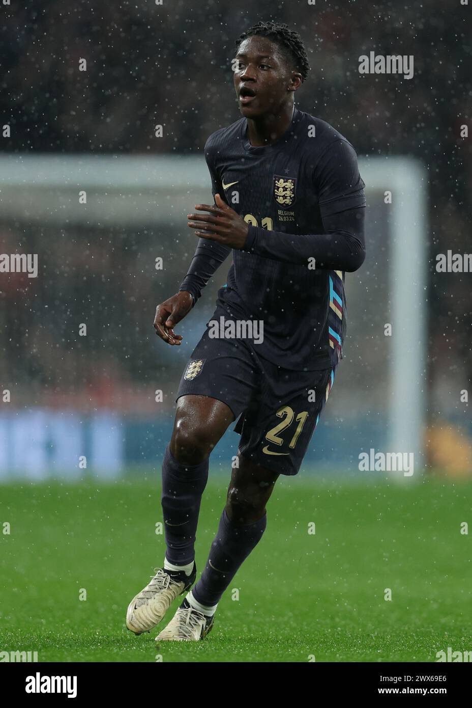 London, UK. 26th Mar, 2024. Kobbie Mainoo of England during the ...