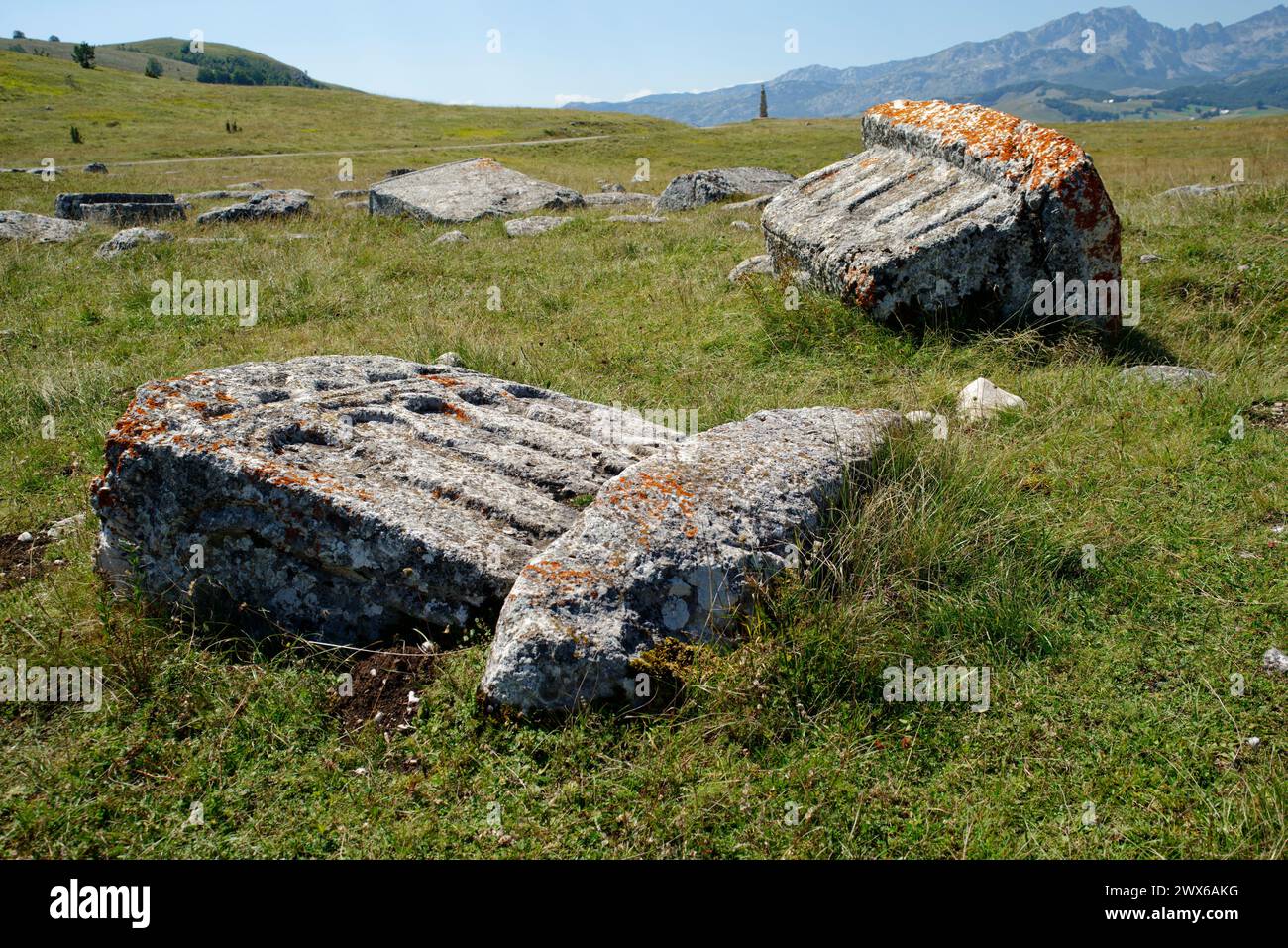 Stecci Medieval Tombstones Graveyards in Zabljak, Montenegro. Historic ...