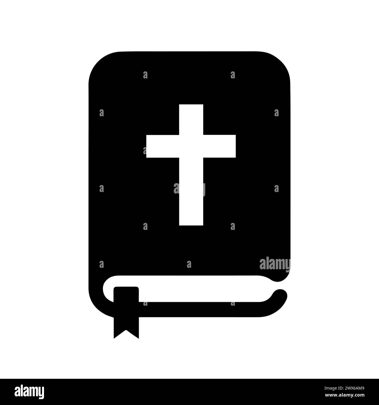 Bible icon. Black and white silhouette of a holy Bible. Religious ...