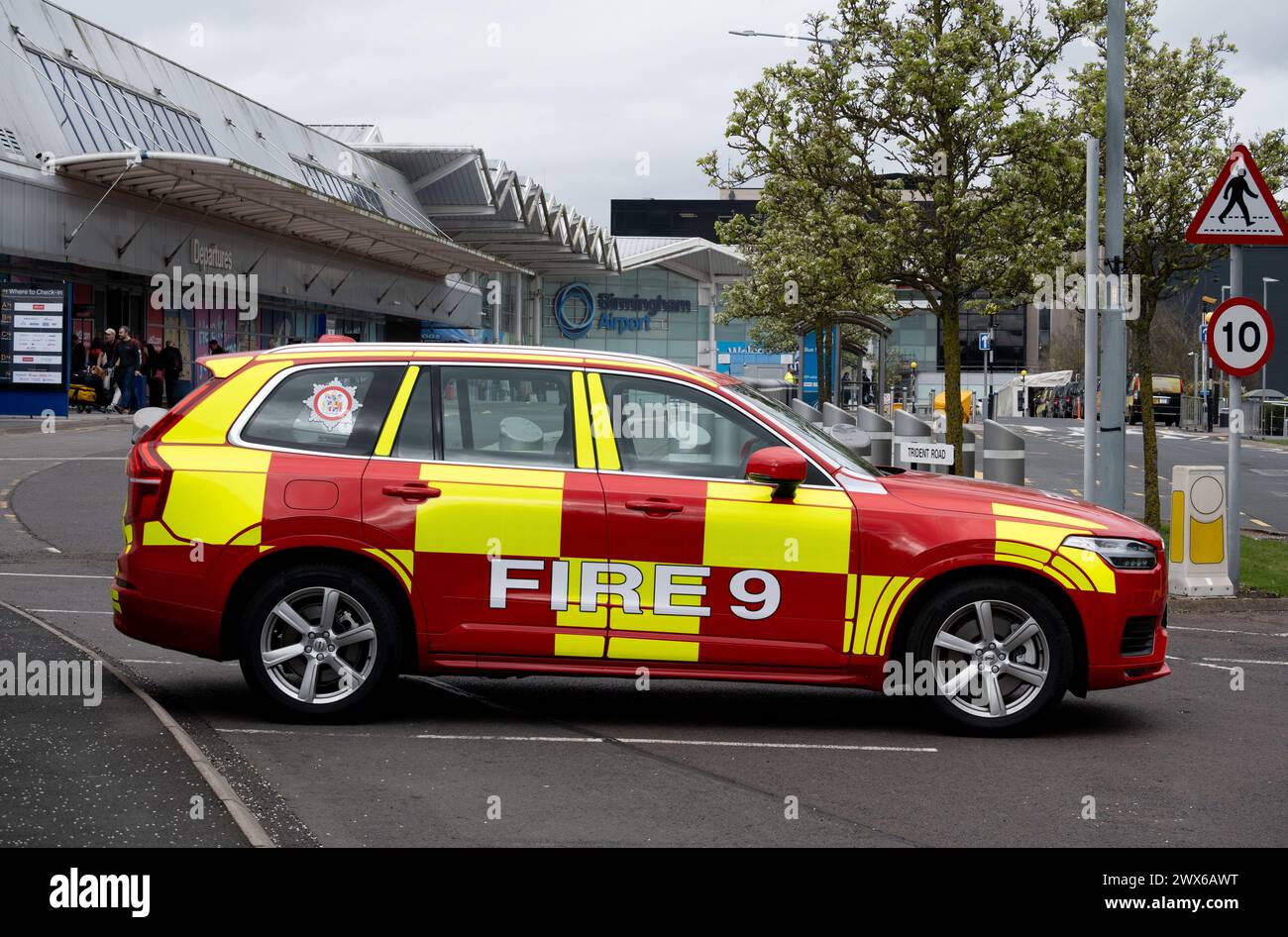 Volvo fire service car, Birmingham Airport, UK Stock Photo - Alamy