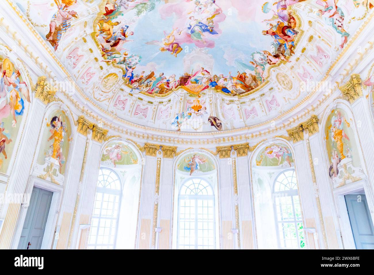 The Baroque Pavilion at Melk Abbey showcases a lavish frescoed ceiling ...