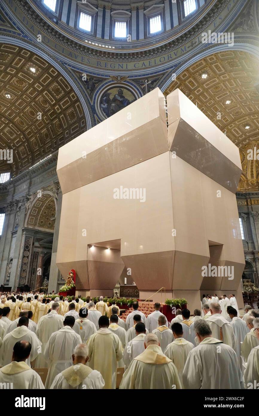 Cardinals attend the Holy Chrism Mass in St. Peter's Basilica, at The ...