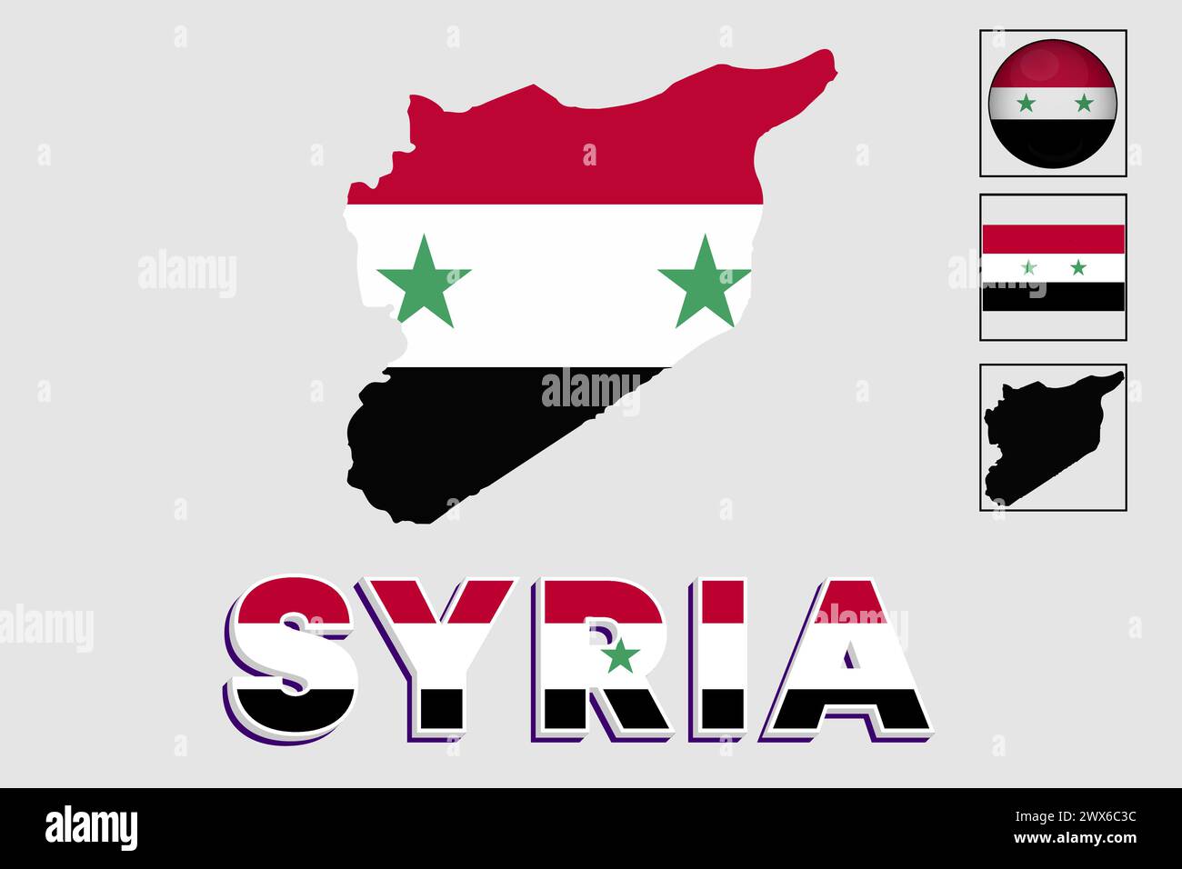 Syria flag and map in a vector graphic Stock Vector Image & Art - Alamy