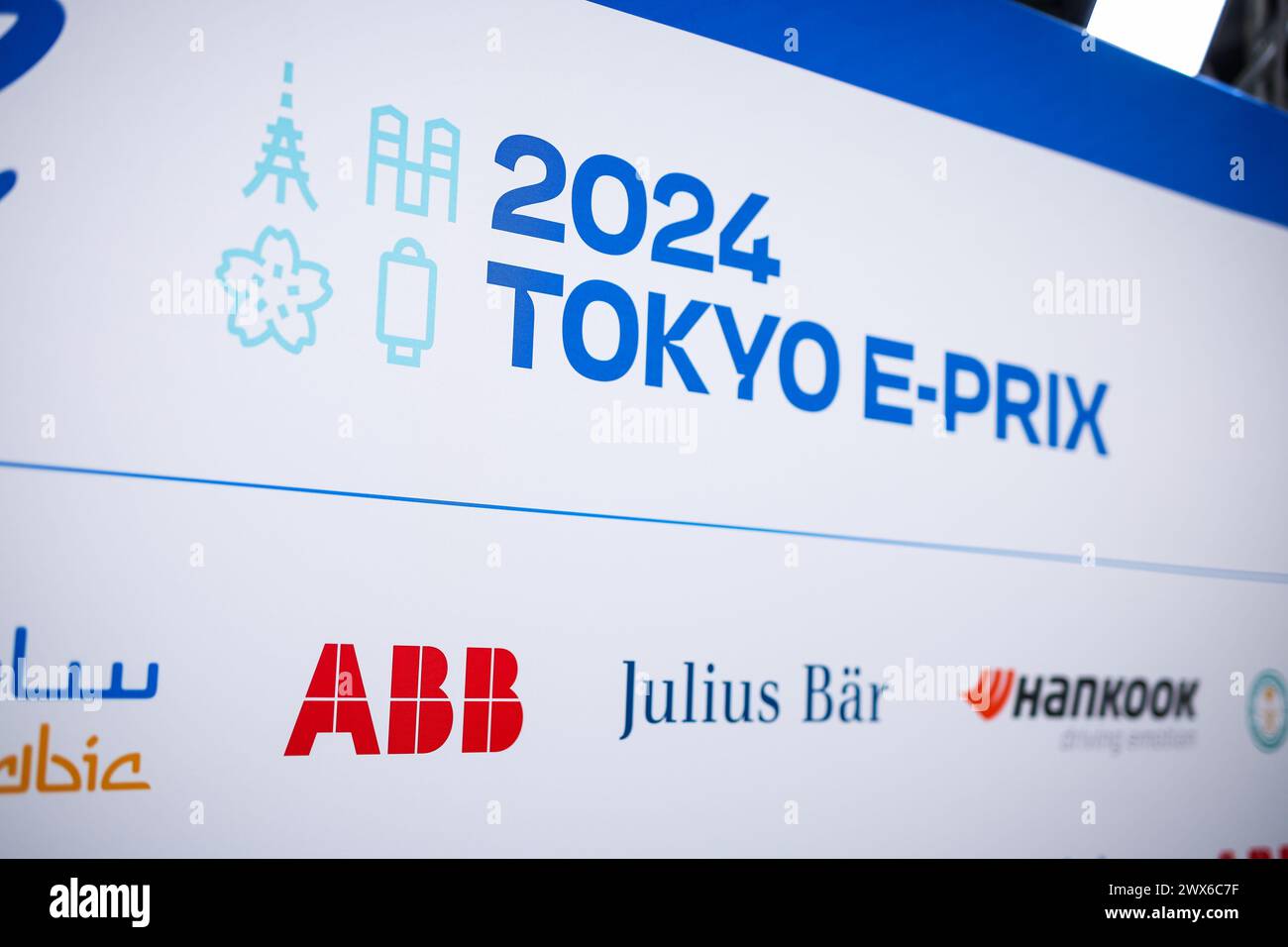 ABB logo during the 2024 Tokyo ePrix, 4th meeting of the 2023-24 ABB ...