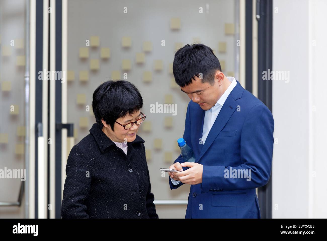 Ding Liren CHN and mother at the Grenke Chess Classic and Open 2024 ...