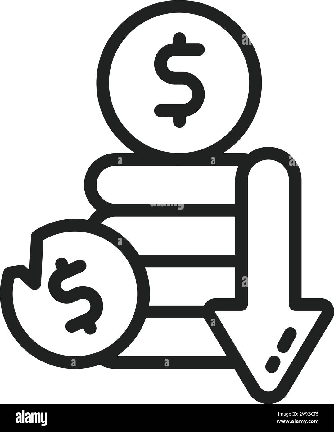 Investment Loss icon vector image. Suitable for mobile application web ...