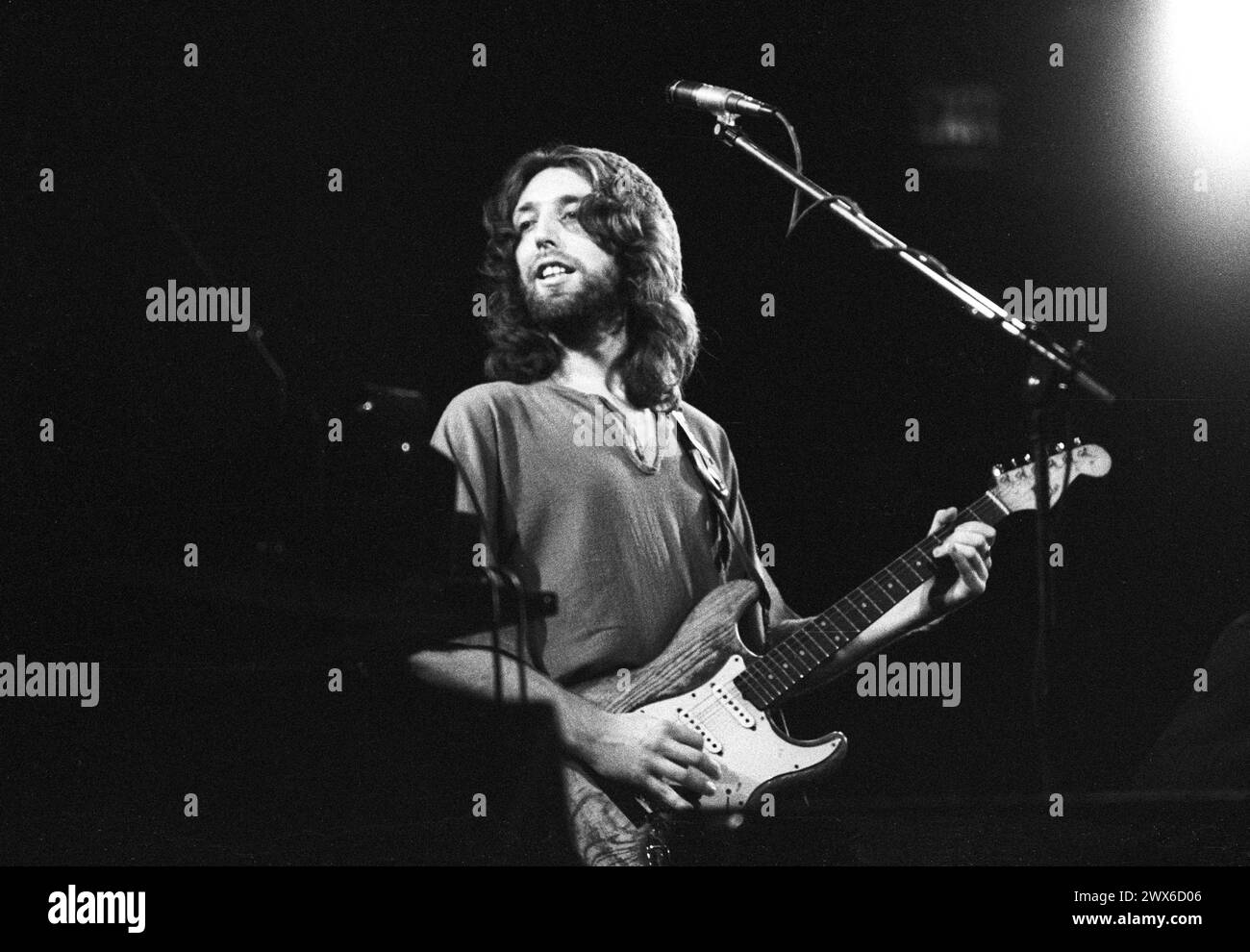 Guitarist Steve Hillage and his band performing at Sheffield City Hall ...