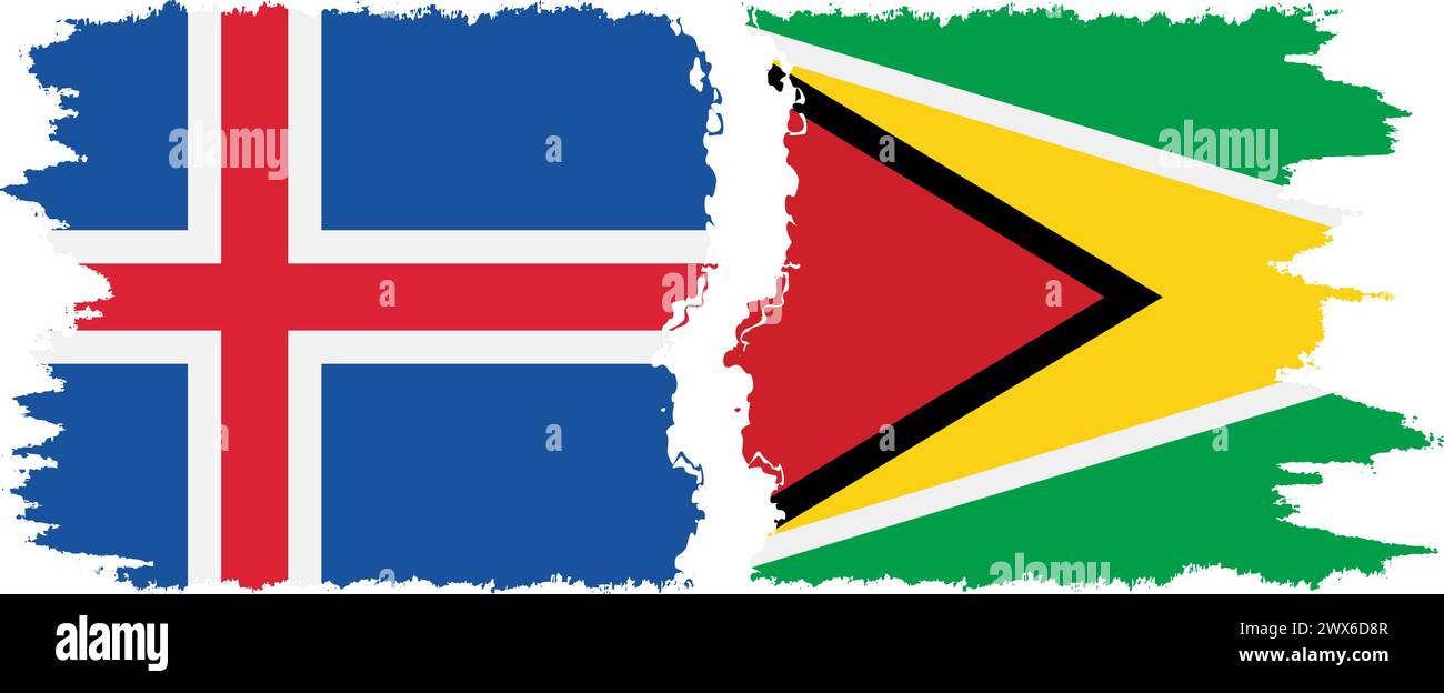 Guyana and Iceland grunge flags connection, vector Stock Vector Image ...