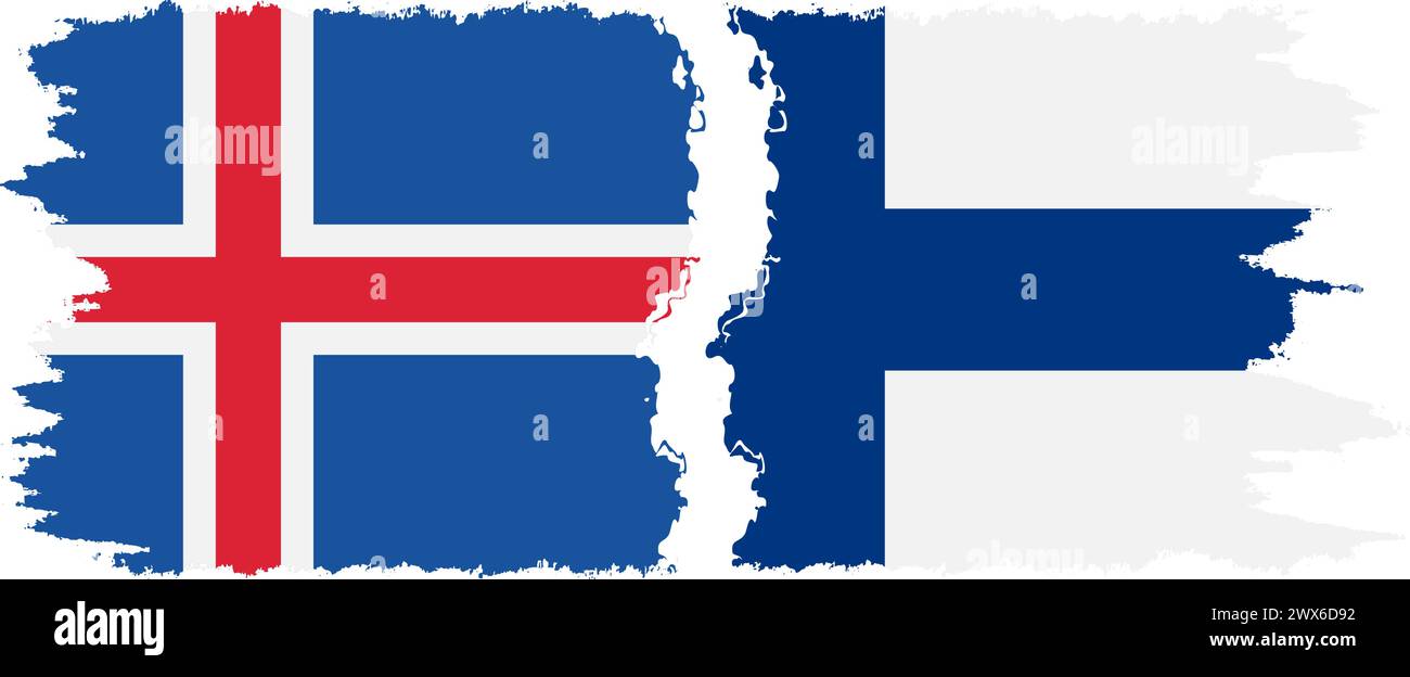 Finland and Iceland grunge flags connection, vector Stock Vector Image ...
