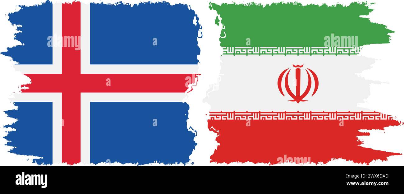 Iran and Iceland grunge flags connection, vector Stock Vector Image ...