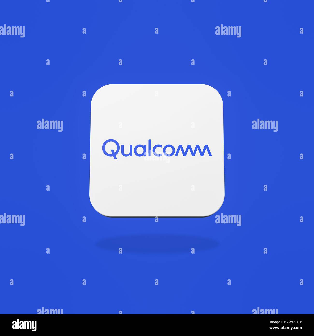 Qualcomm App Icon on Flat Blue Background Stock Photo - Alamy