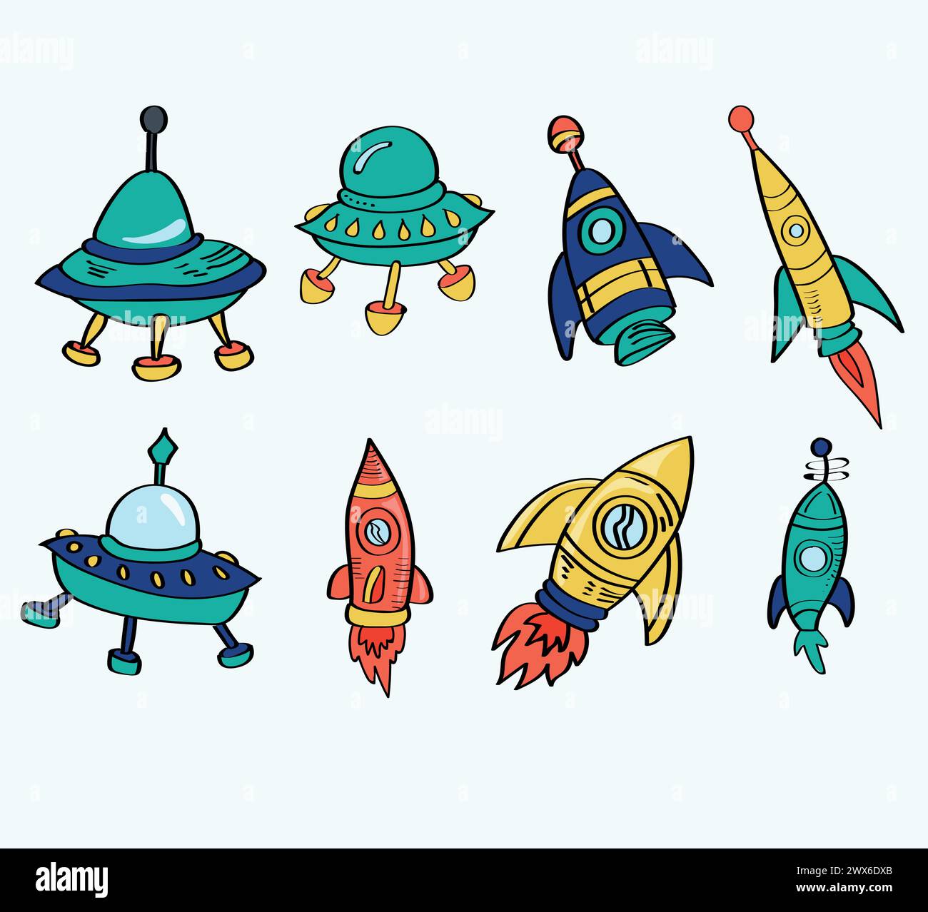 Cartoon vector illustration of space on white background Stock Vector ...