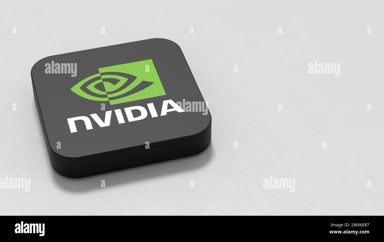 Nvidia App Icon on Gray Background with Copy Space Stock Photo - Alamy