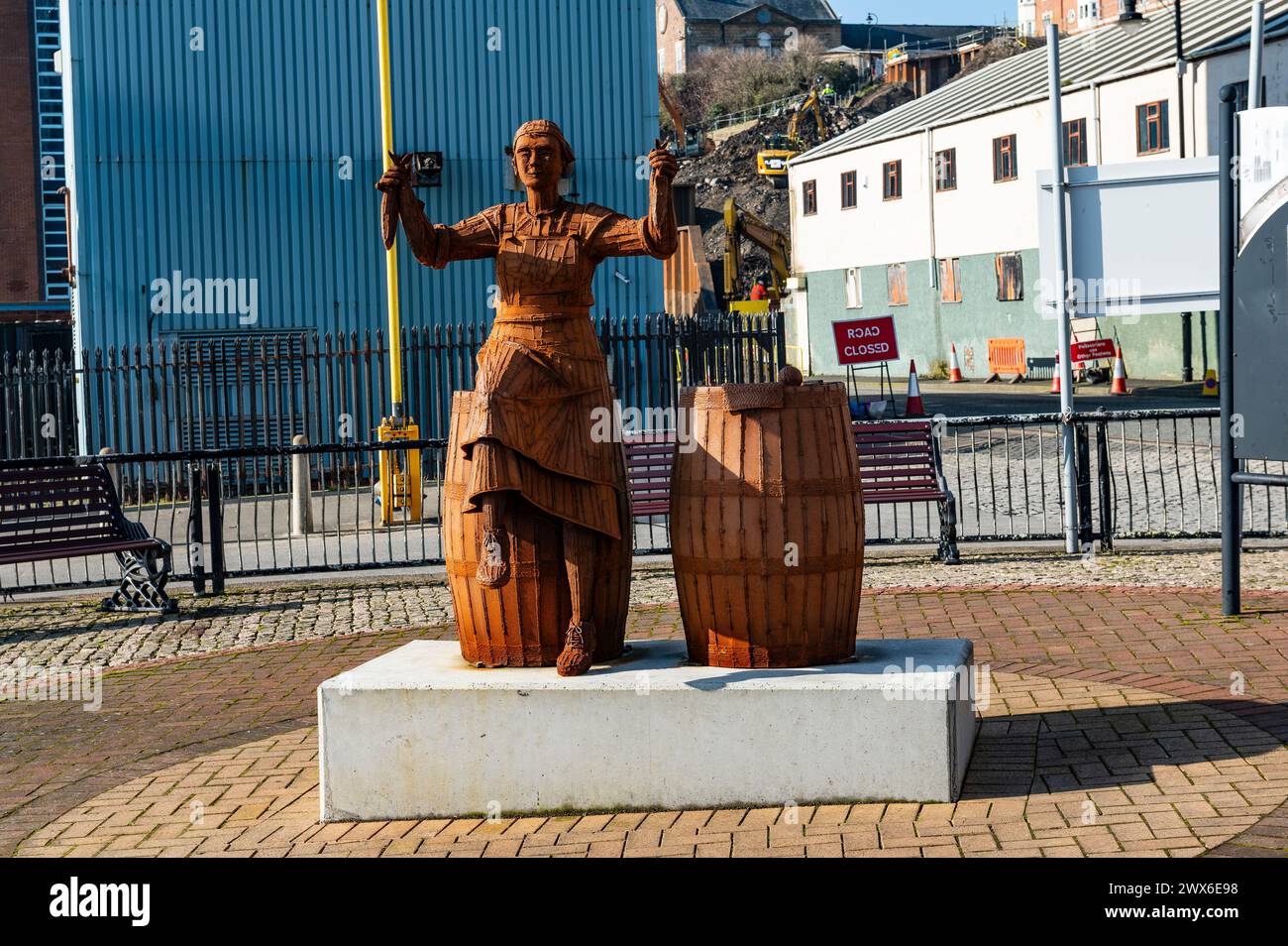 Statue honouring the hardworking Herring Girls who used to do the job ...