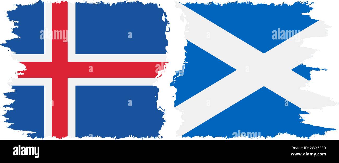 Scotland and Iceland grunge flags connection, vector Stock Vector Image ...