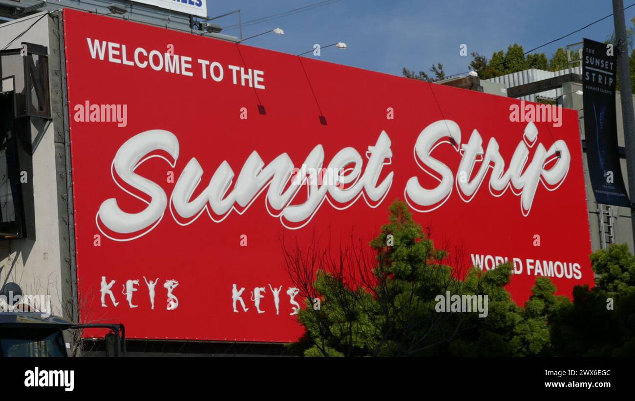 Los Angeles, California, USA 27th March 2024 Sunset Strip Billboard on ...