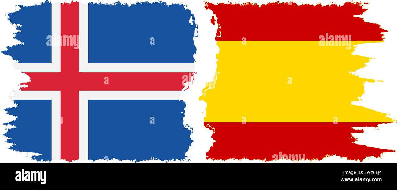 Spain and Iceland grunge flags connection, vector Stock Vector Image ...