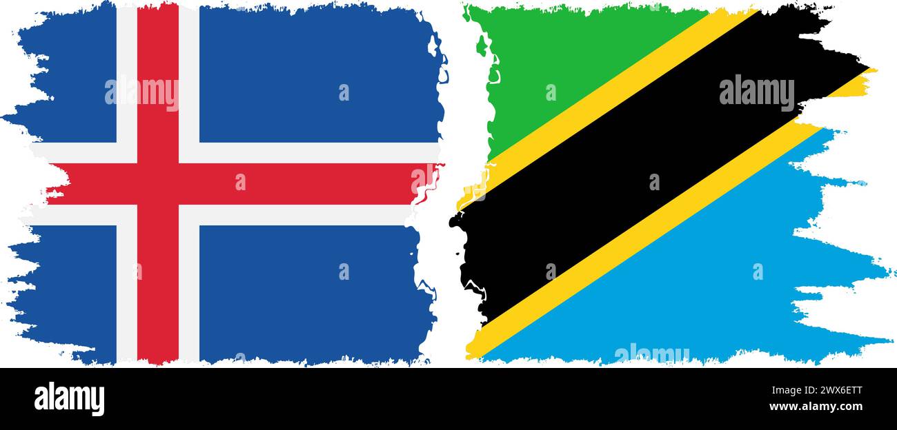 Tanzania and Iceland grunge flags connection, vector Stock Vector Image ...