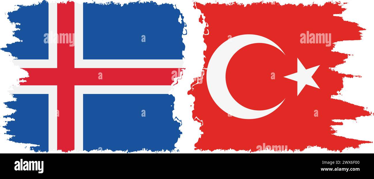 Turkey and Iceland grunge flags connection, vector Stock Vector Image ...