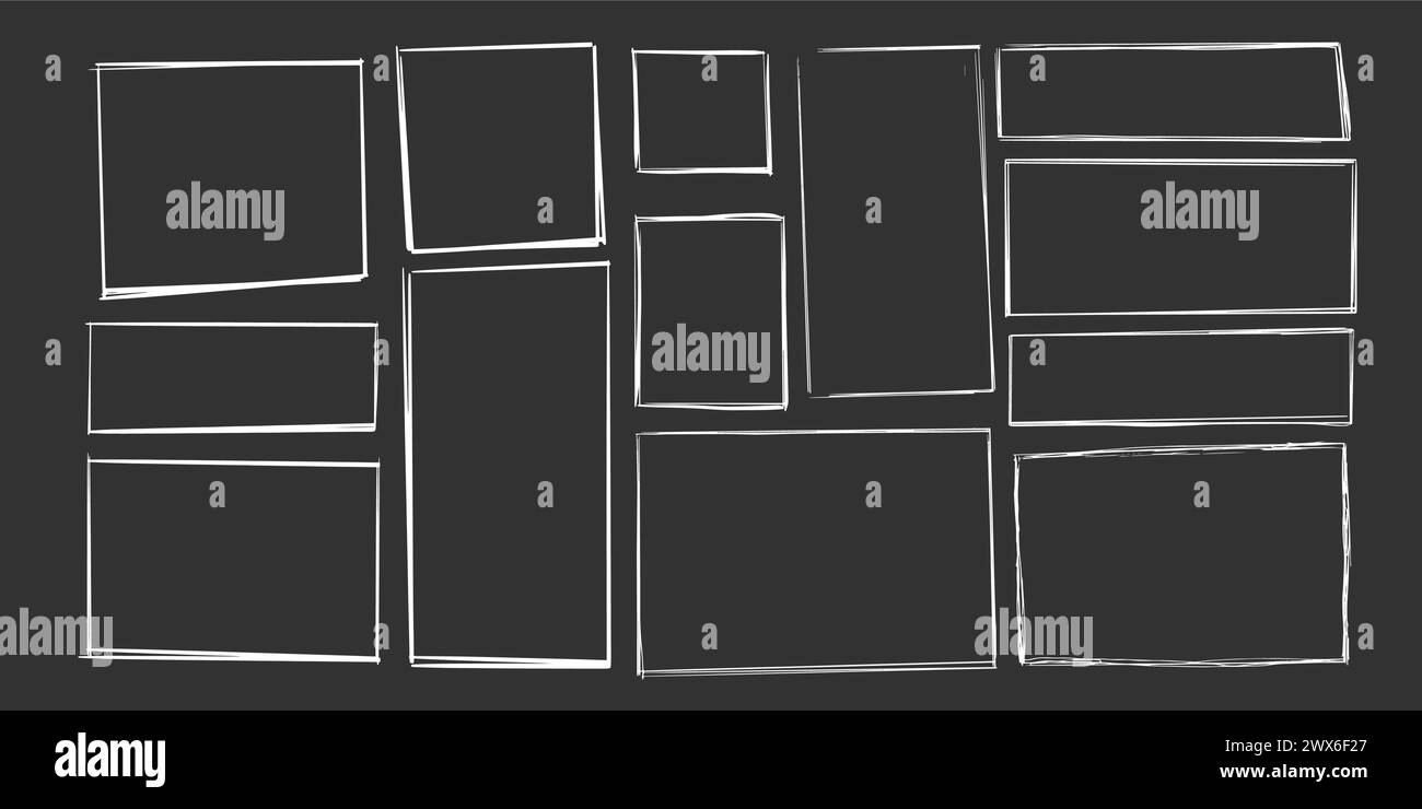 Chalk Rectangle frame cadre, edge grunge border, text box textured ...