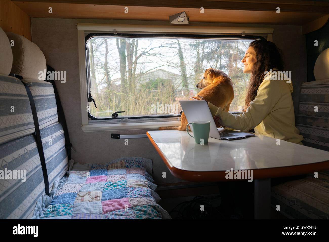 Camper van workspace hi-res stock photography and images - Alamy