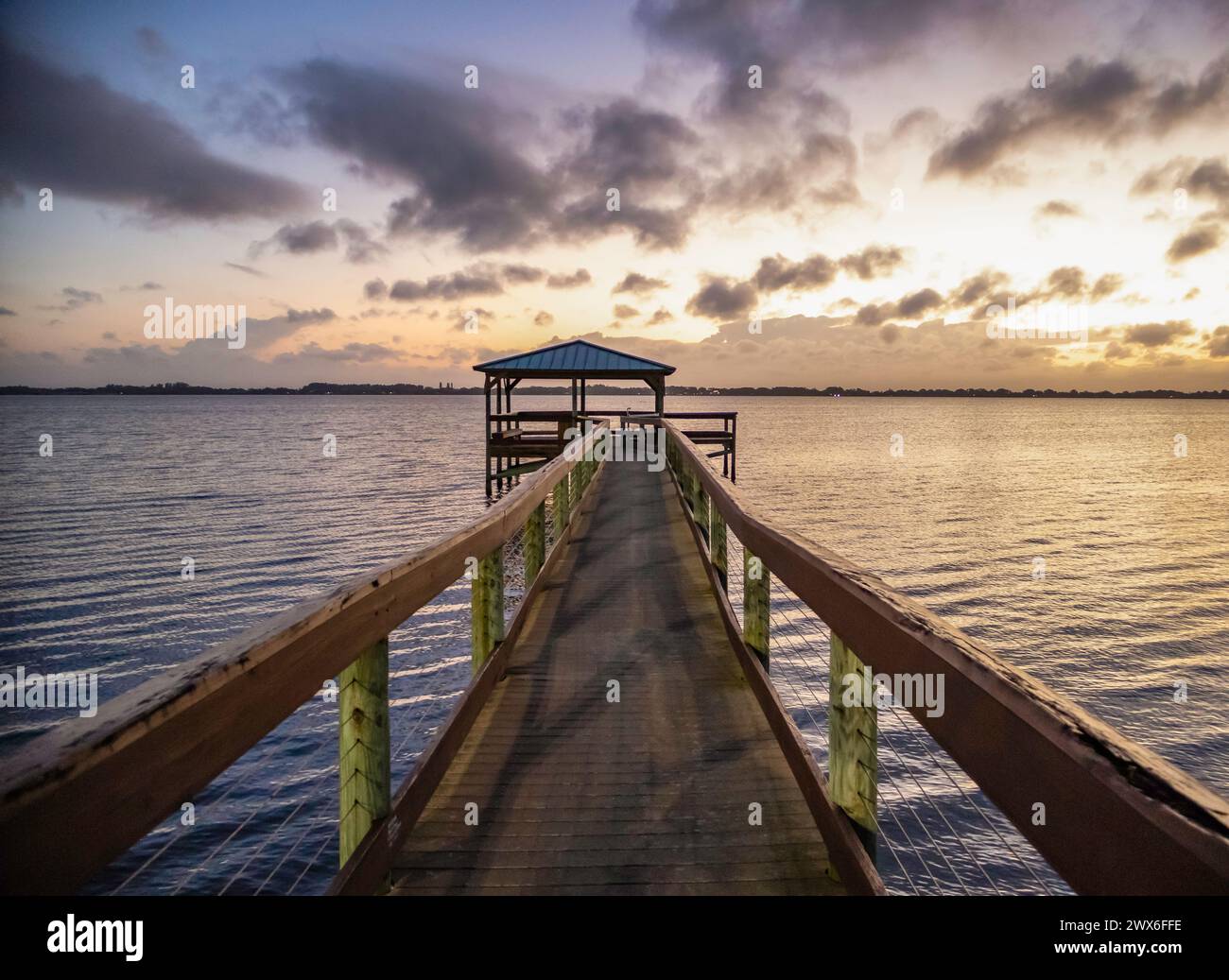 Fishing docks sunrise Stock Photo - Alamy