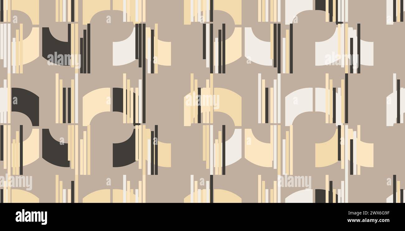 A stylish seamless pattern of geometric shapes on a beige background ...