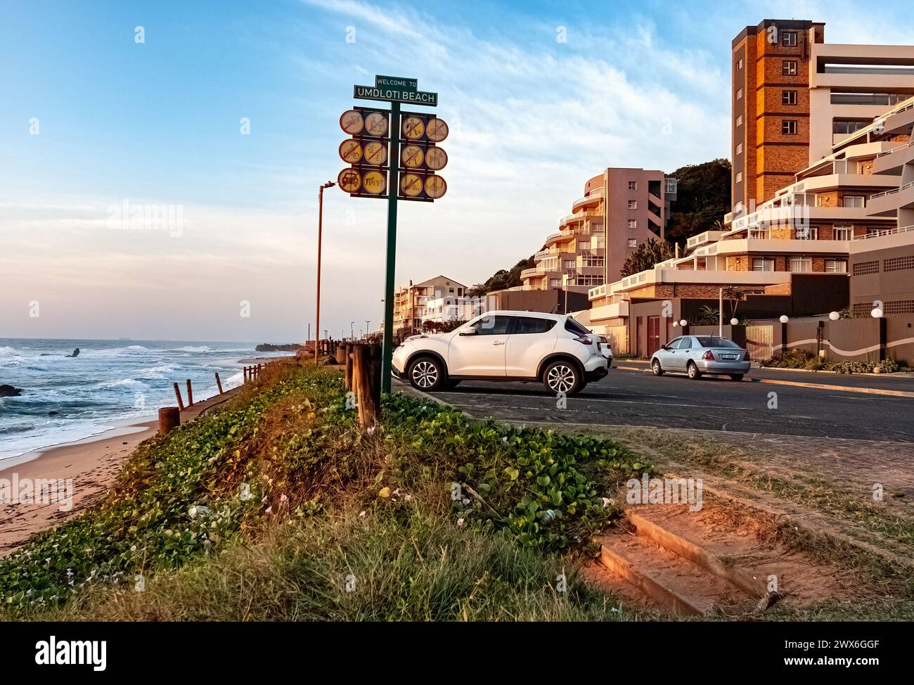 DURBAN, SOUTH AFRICA - FEBRUARY 24, 2024: Umdloti Beachfront at Sunrise ...