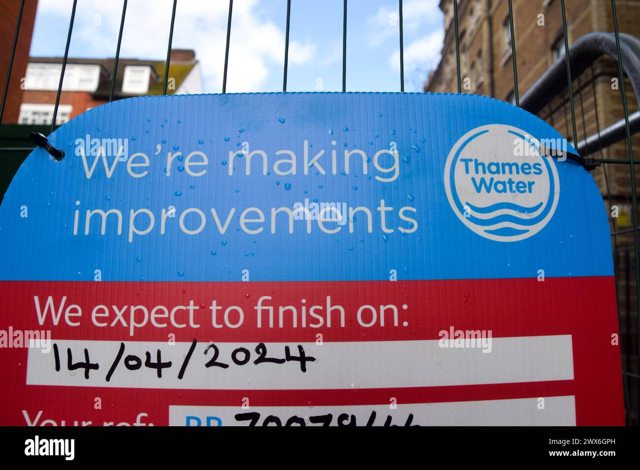 London, UK. 28th March 2024. A Thames Water repair site in Central ...