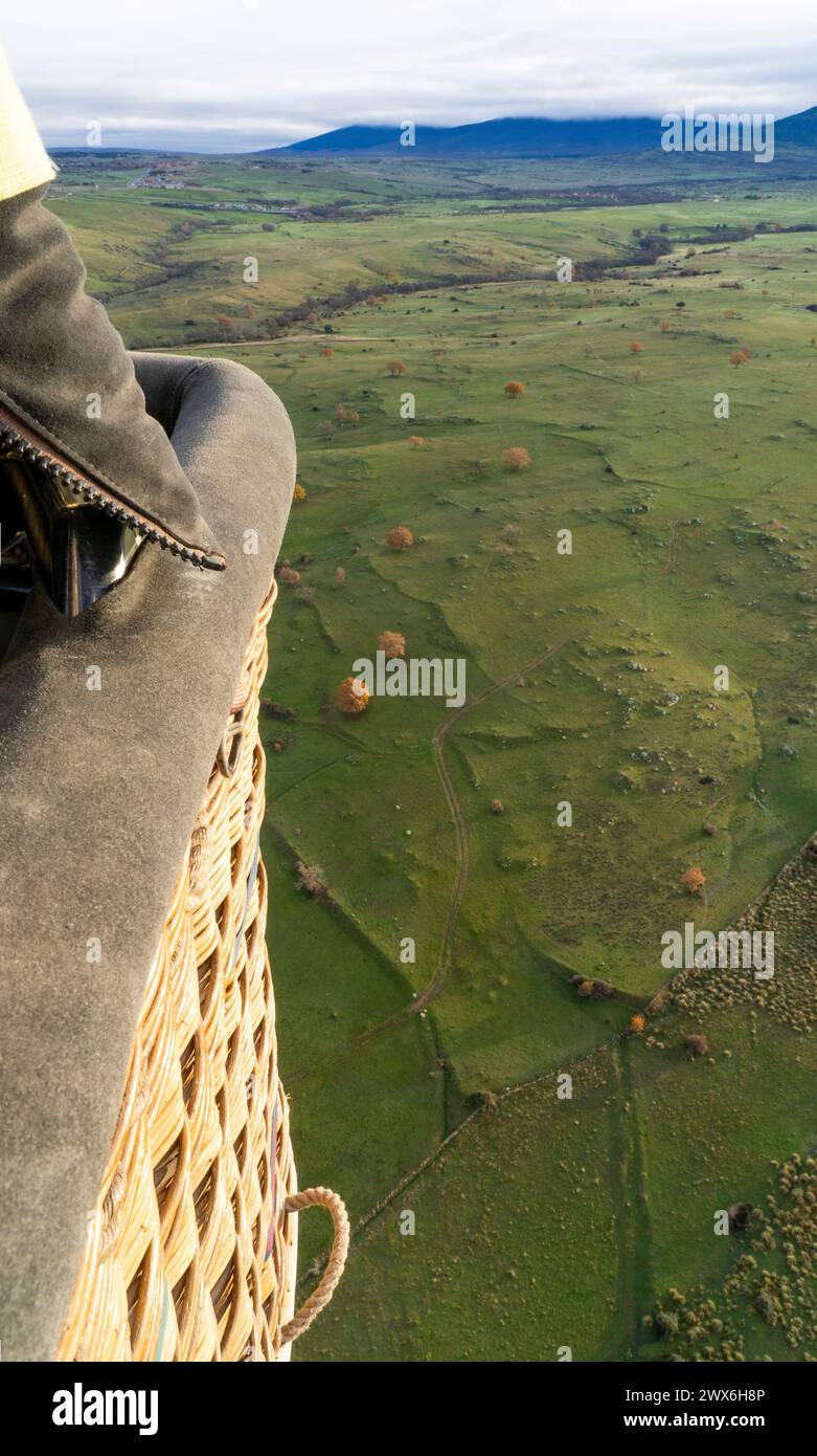 Views of the countryside from a hot air balloon Stock Photo - Alamy