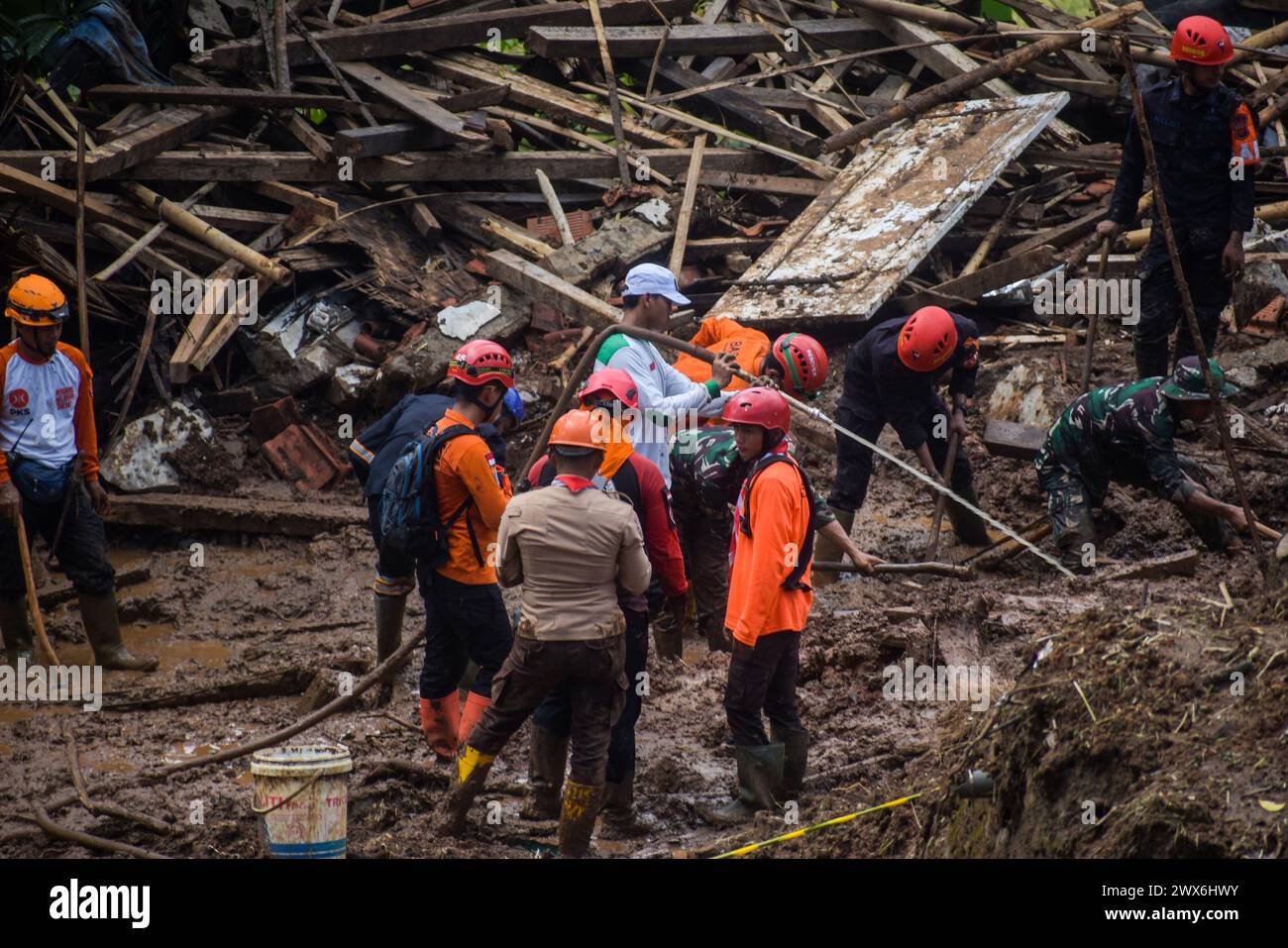March 28, 2024, West Bandung Regency, West Java, Indonesia: Joint Search and Rescue officers ...