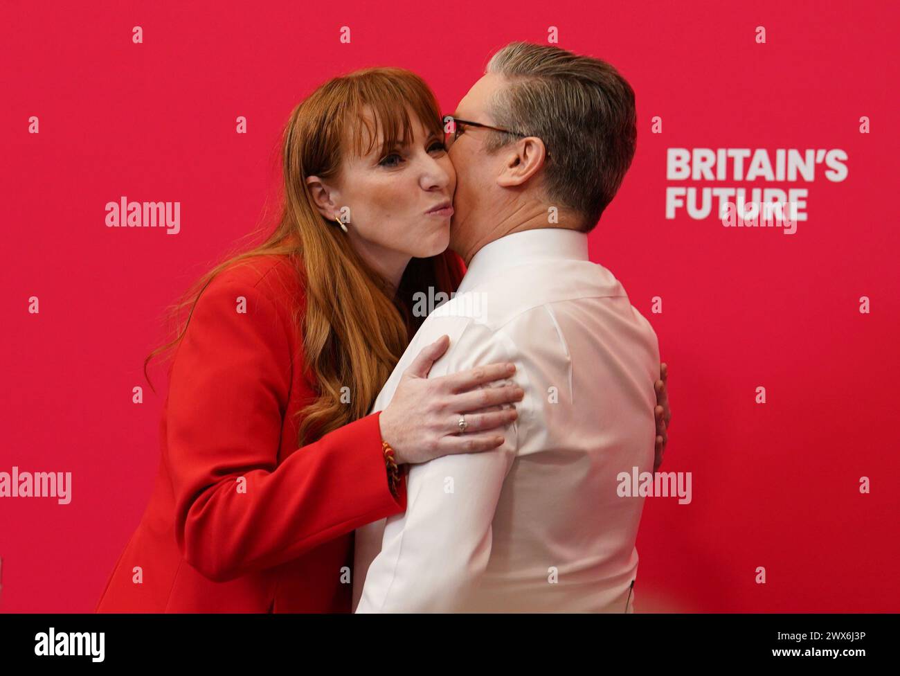 Labour Party deputy leader Angela Rayner with leader Sir Keir Starmer ...