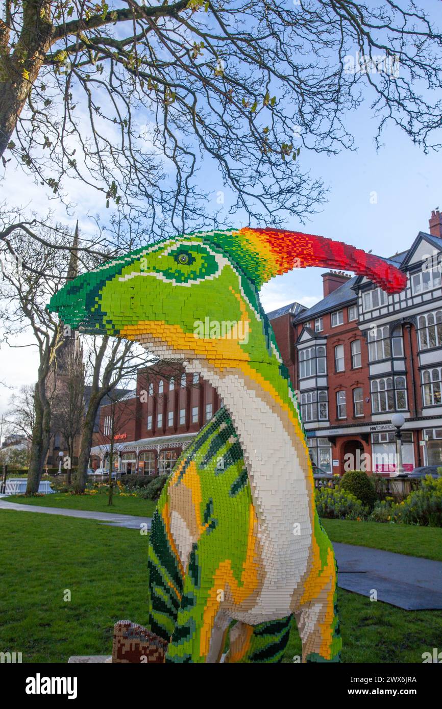 Parasaurolophus Dinosaur Southport, Merseyside. UK Weather; 28 Mar 2024 ...