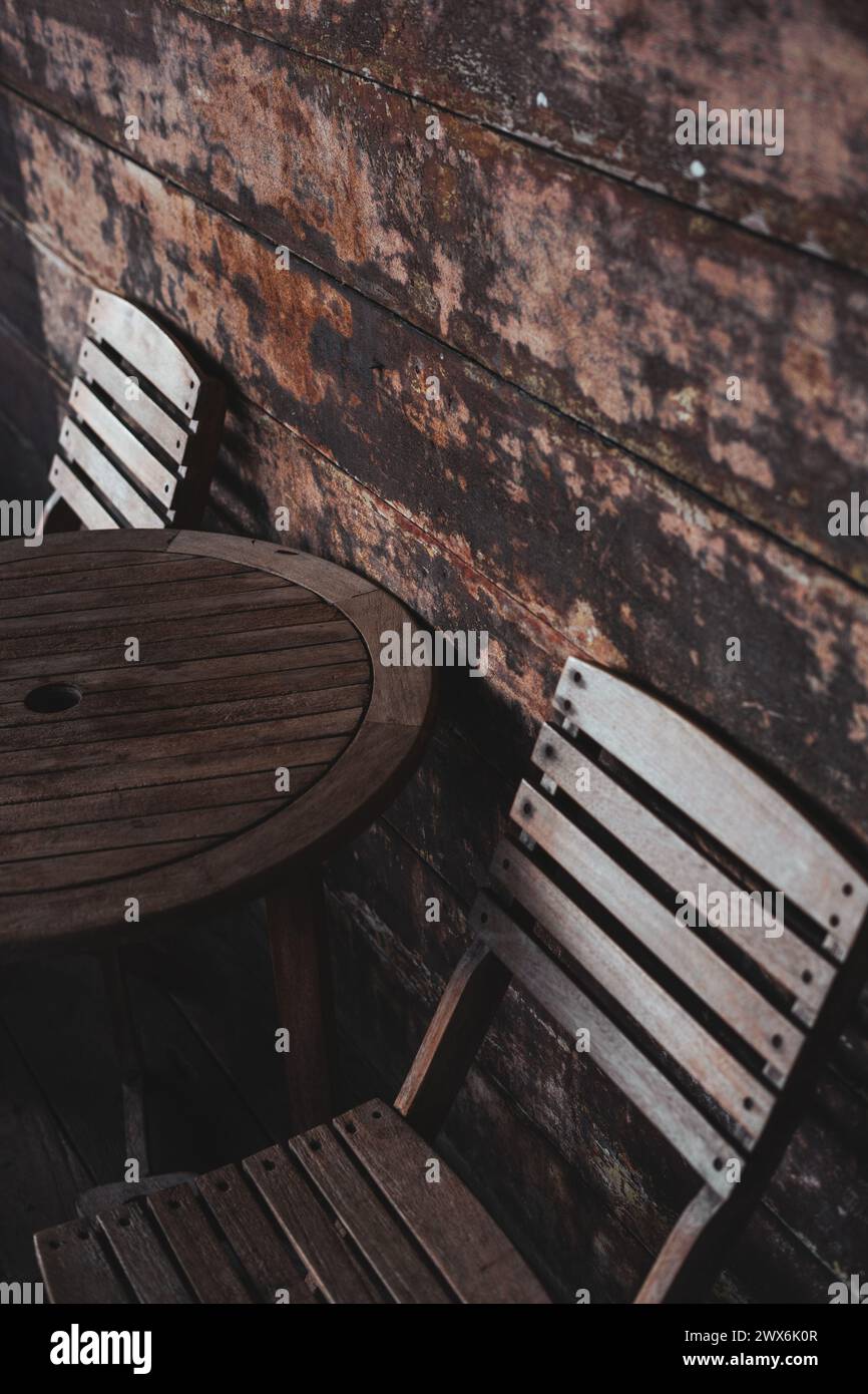 Empty table two in hi-res stock photography and images - Alamy