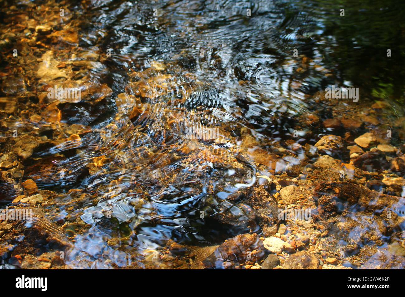 Beautiful texture of water ripples in a shallow creek Stock Photo - Alamy