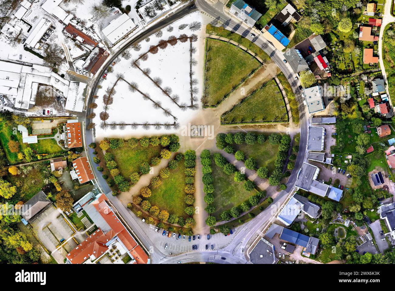 Aerial View Of Circus Of Putbus On Island Ruegen In Different Seasons ...