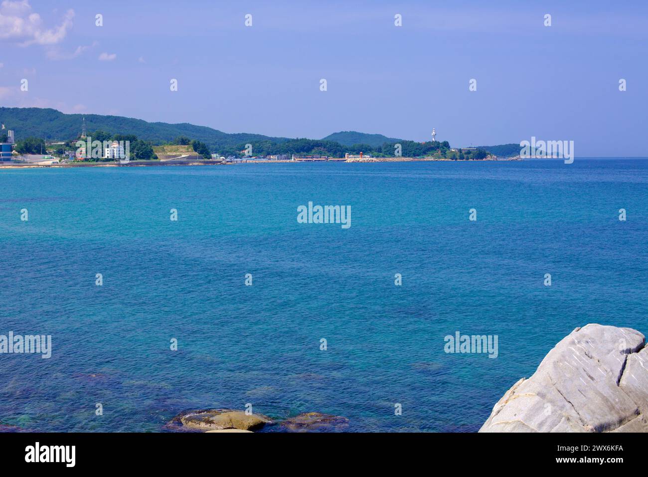 Goseong County, South Korea - July 31, 2019: Overlooking the azure ...