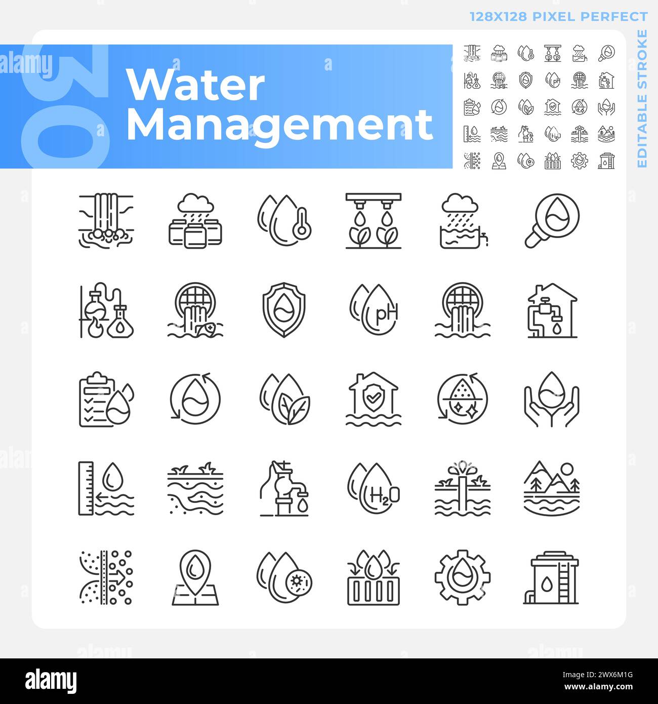 Water management linear icons set Stock Vector Image & Art - Alamy