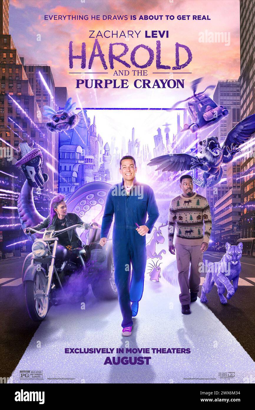 Harold and the Purple Crayon poster Zachary Levi Stock Photo - Alamy