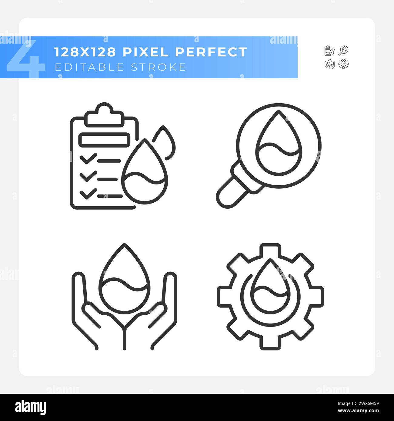 Quality testing linear icons set Stock Vector Image & Art - Alamy