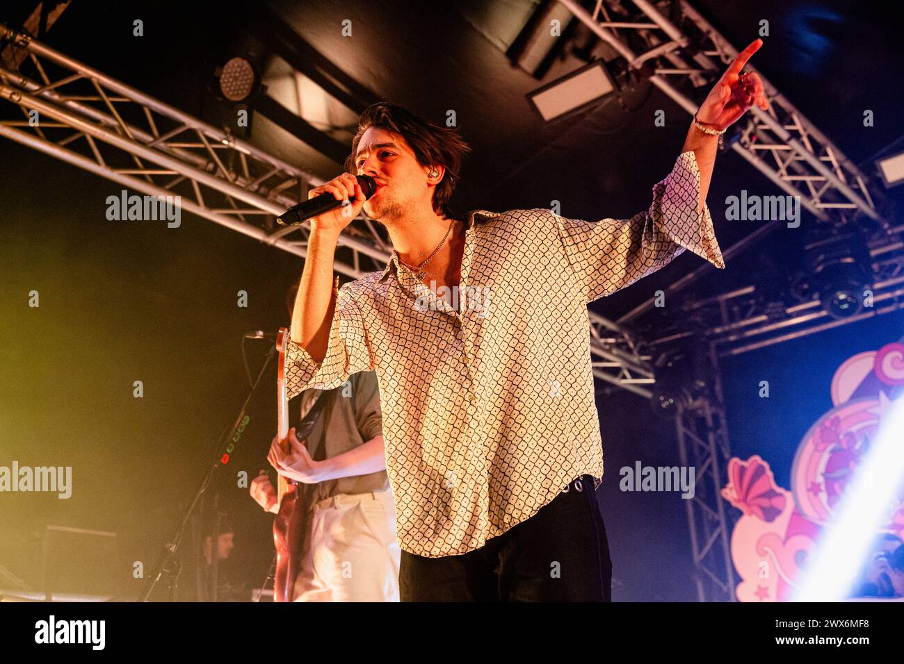 Milano, Italy. 27th Mar, 2024. Bojan Cvjeti?anin of Slovenian indie rock band Joker Out performs ...