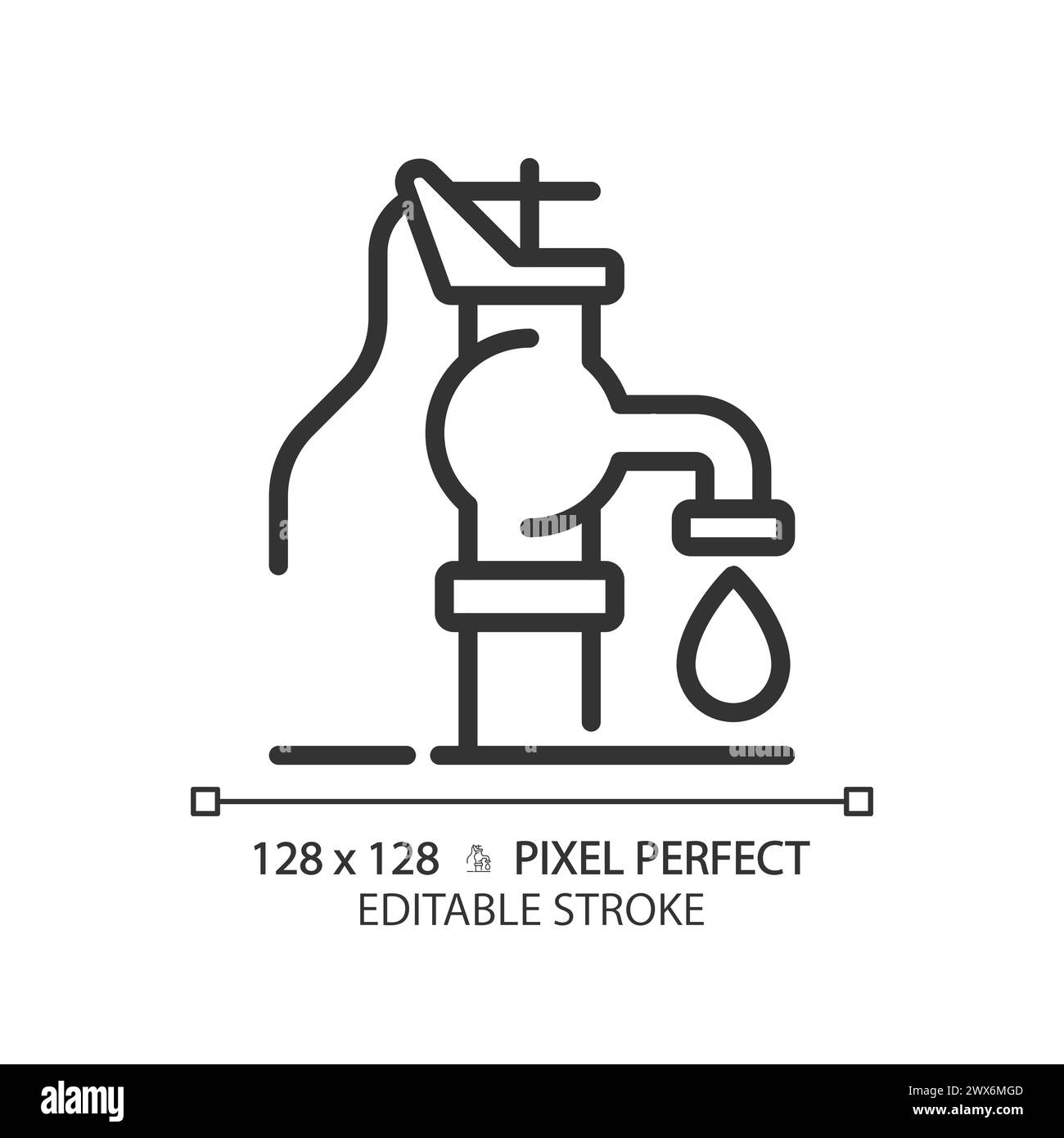 Hand pump well Black and White Stock Photos & Images - Alamy